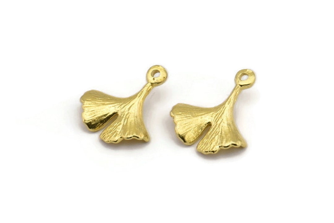 Brass Gingko Pendant, Raw Brass Leaf Charms (18x15mm) N0443 - Etsy