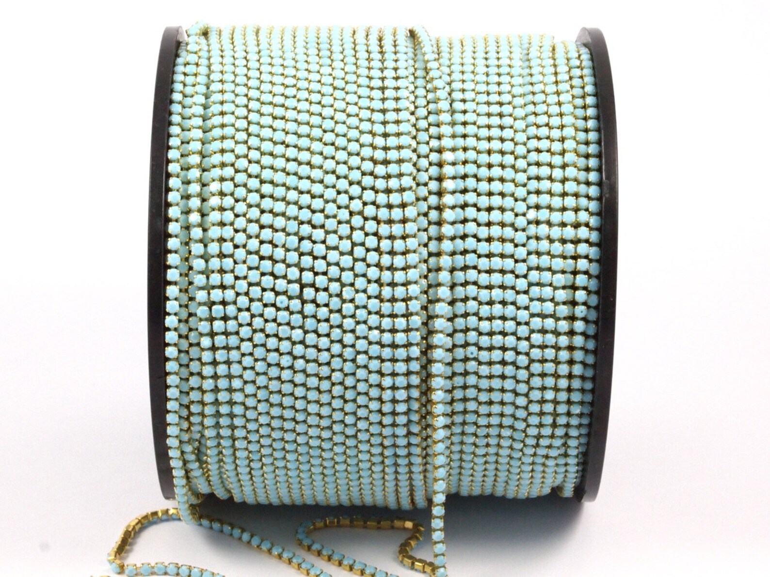 Turquoise Rhinestone Chain 3 Feet 2.5mm Turquoise Glass | Etsy