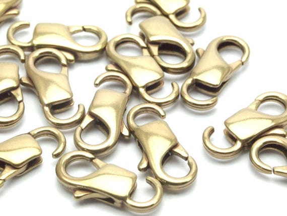 Brass Lobster Clasp 20 Raw Brass Lobster Claw Clasps | Etsy