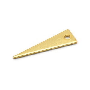 Gold Tiny Triangle, 12 Gold Plated Brass Triangle Charms (23x7x0.80mm ...