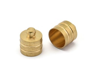 Brass Cord End Caps Raw Brass Barrel End Tassel End Caps Cord Ends ...