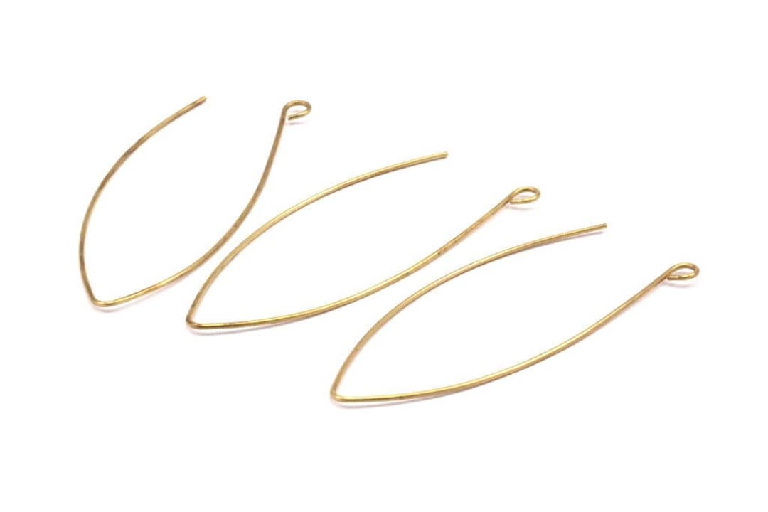 Brass Earring Wires, 12 Raw Brass Earring Wires (50x0.70mm) D0146 - Etsy