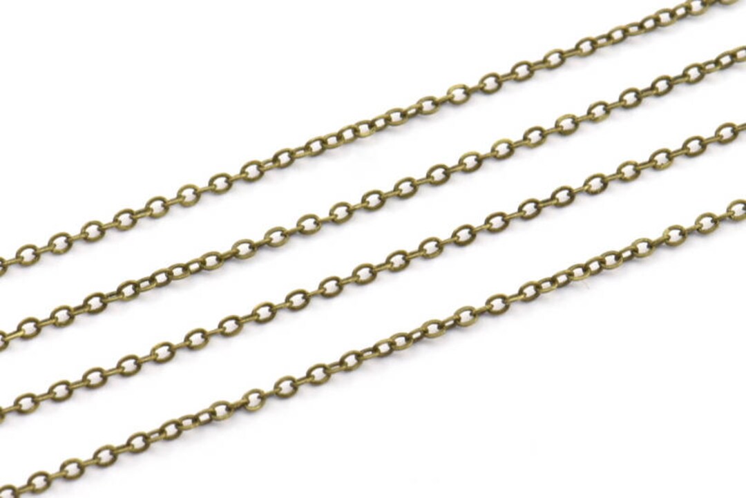 Antique Bronze Chain, 20 Meters - 66 Feet (1.5x2mm) Antique Bronze Tone ...