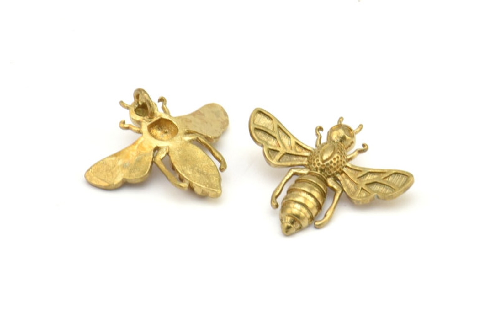 Brass Bee Pendant 4 Raw Brass Bee Charm With 1 Loop Pendant - Etsy