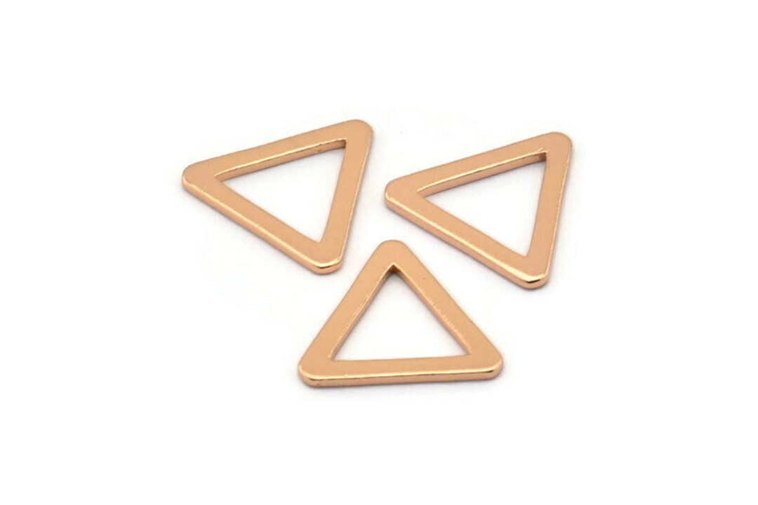Tiny Triangle Connector, 8 Rose Gold Plated Brass Triangle Connectors ...