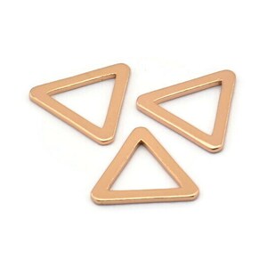 Tiny Triangle Connector, 8 Rose Gold Plated Brass Triangle Connectors ...