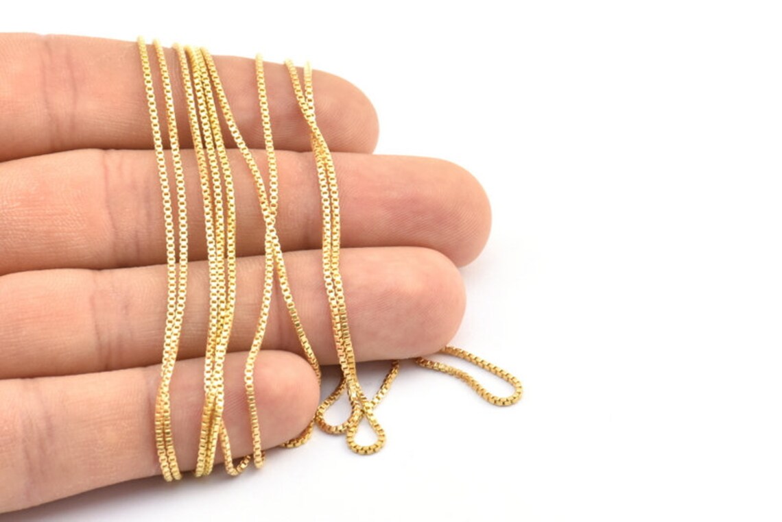 Brass Cube Chain 5M Raw Brass Cube Chain 1mm Z021 - Etsy