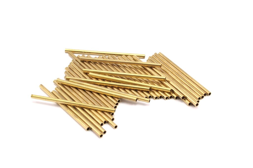 Brass Tube Beads 50 Raw Brass Tube Beads 1.5x30mm D200 | Etsy
