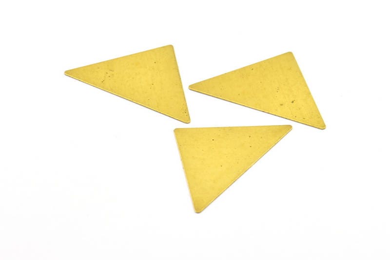 Brass Triangle Blank, 10 Raw Brass Triangle Stamping Blanks (45x35x35mm ...