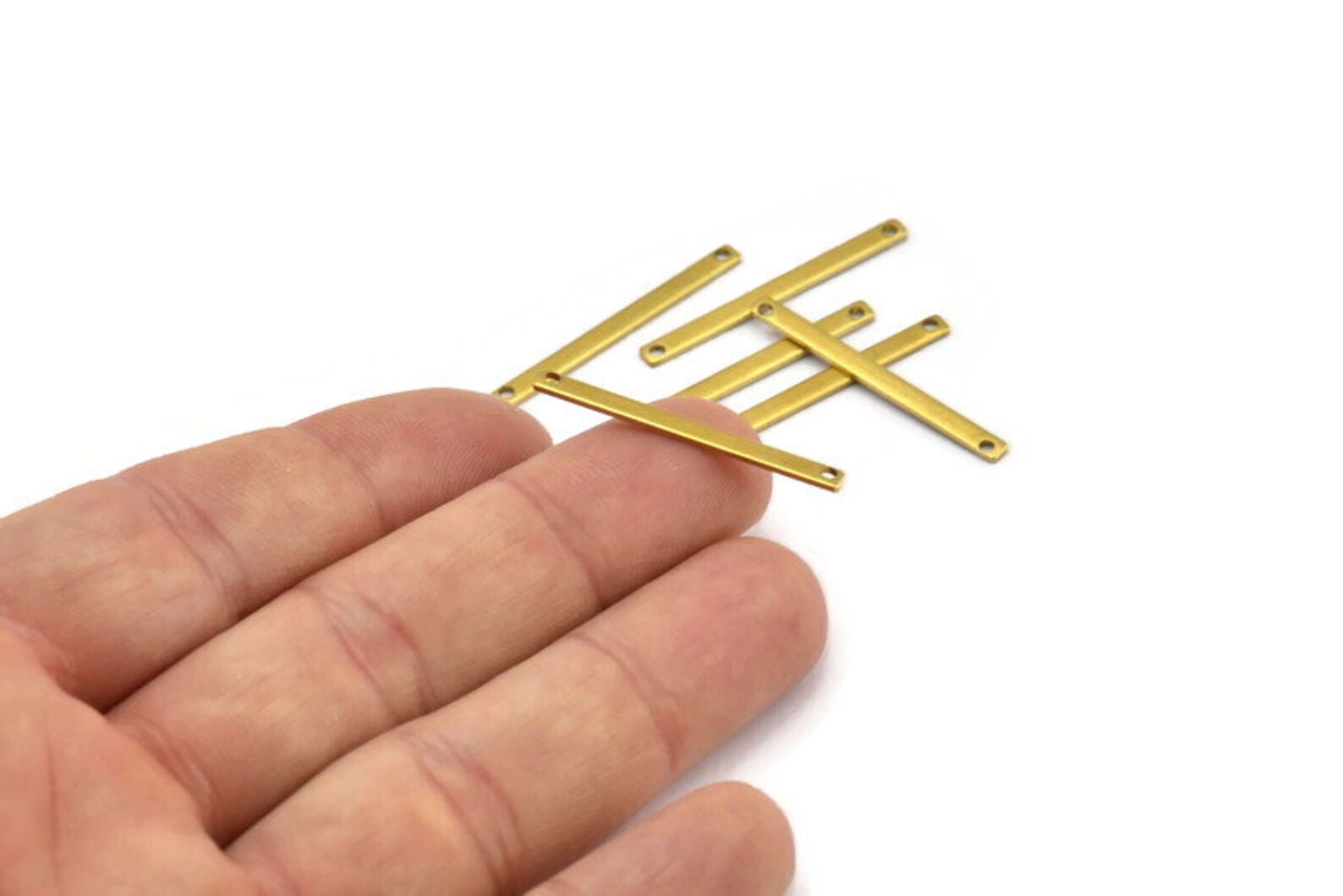 Tiny Bar Pendant 24 Raw Brass Connector Bars With 2 Holes - Etsy