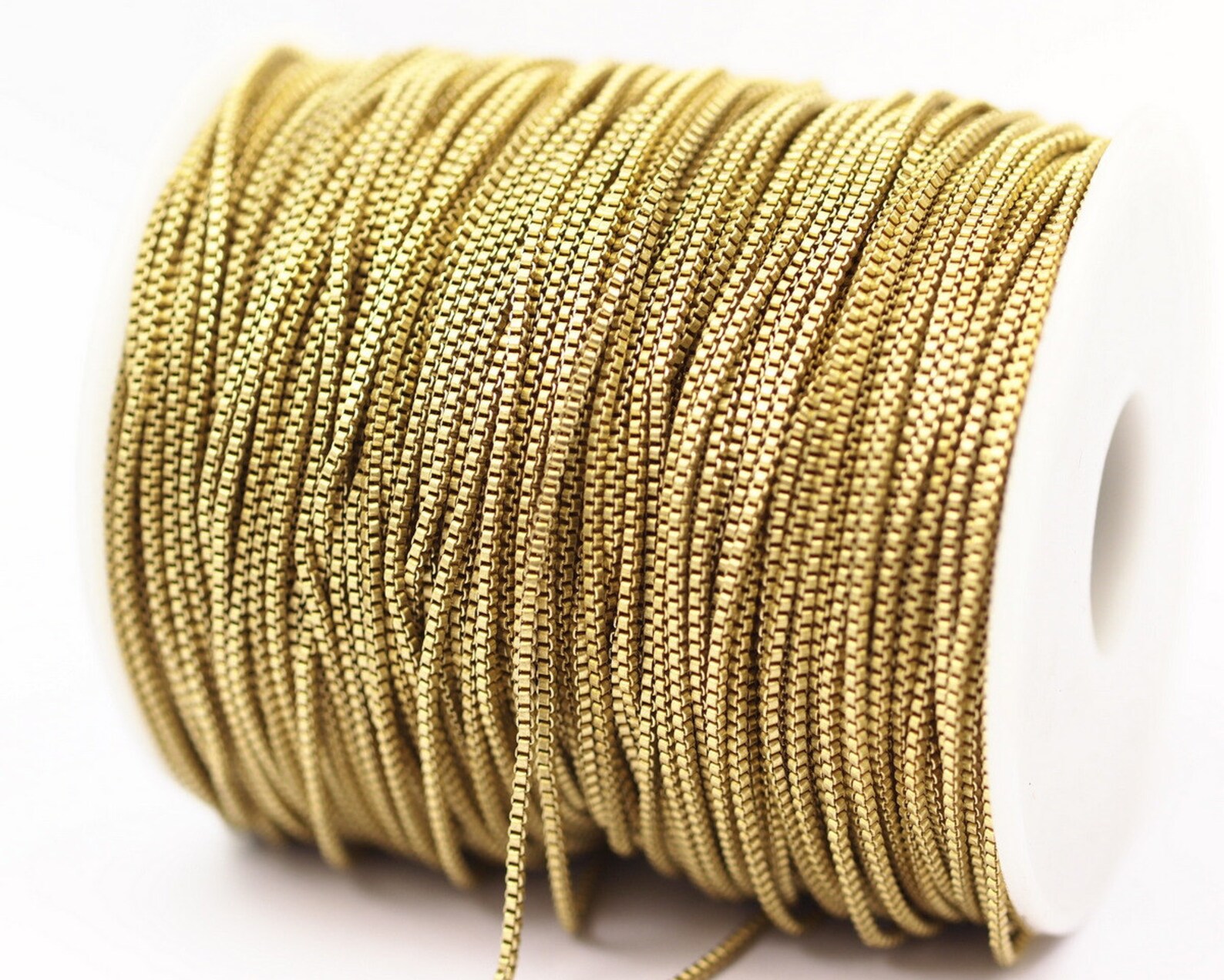 Cube Chain Link Chain 10m Cube Raw Brass Chain 1.8mm | Etsy