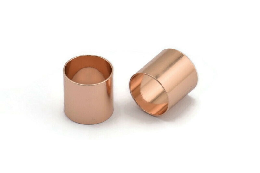 Rose Gold Tube Beads 6 Rose Gold Plated Brass Tubes 10x10mm - Etsy