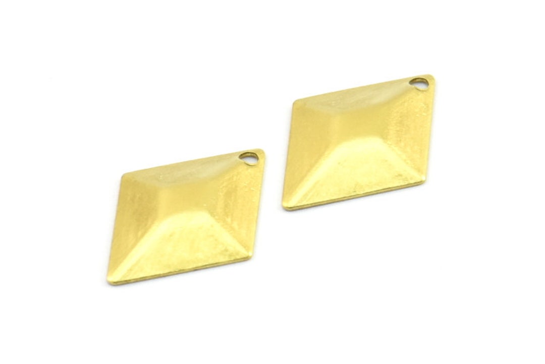 Brass Rhombus Pyramid, 150 Raw Brass Diamond Pyramid Charms, Findings ...