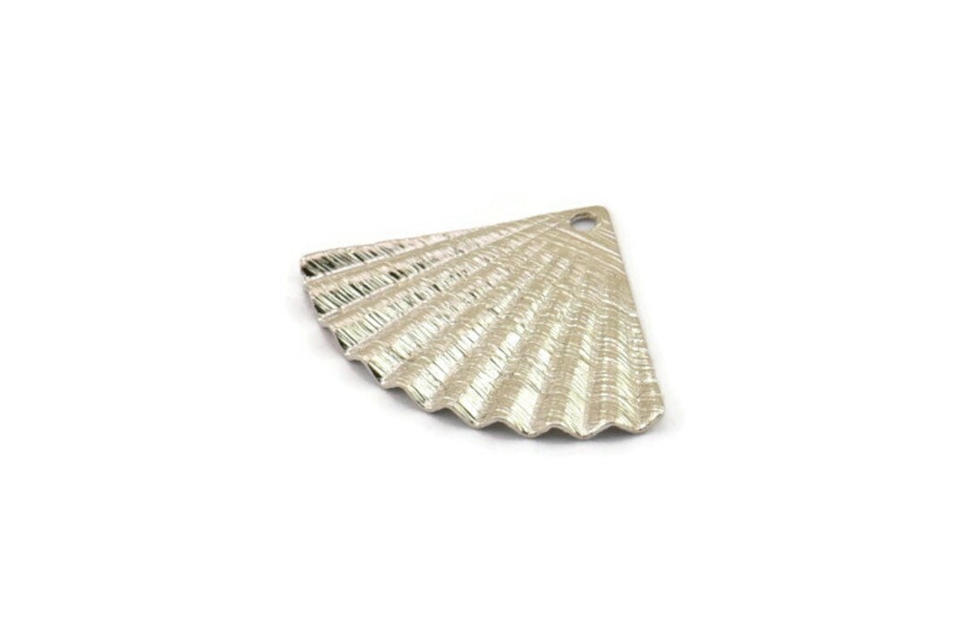 Silver Shell Charm, 12 Silver Tone Brass Sea Shell Charm With 1 Hole ...