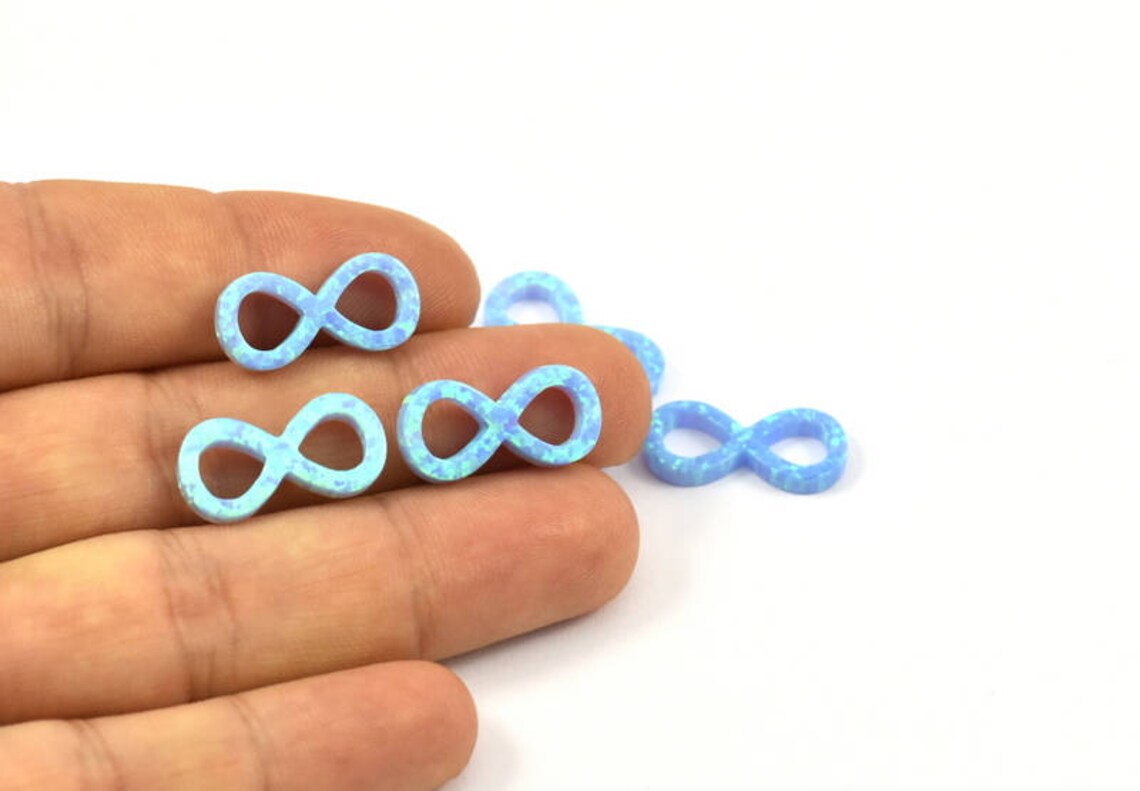 Blue Opal Infinity Beads 1 Synthetic Opal Light Blue Infinity | Etsy