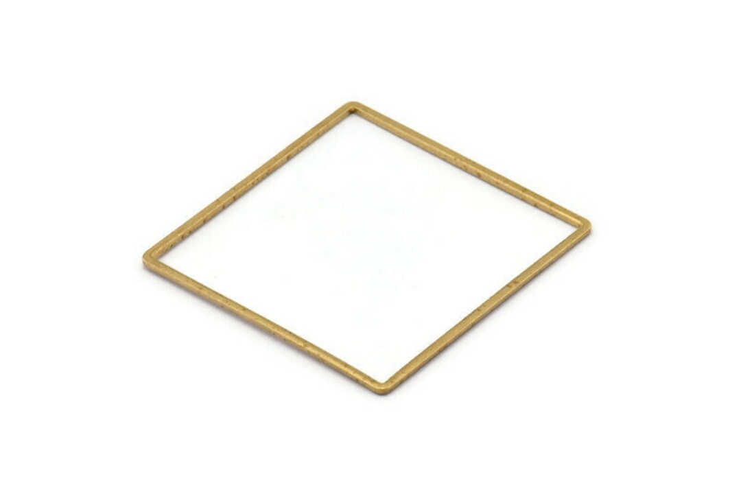 Square Ring Charm, 6 Raw Brass Square Connectors (42mm) Bs 1310 - Etsy