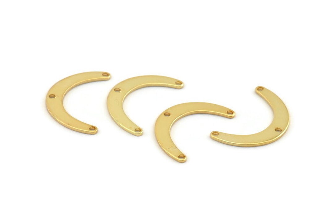 Gold Boomerang Charm, 10 Gold Plated Brass Boomerang Connectors With 3 ...