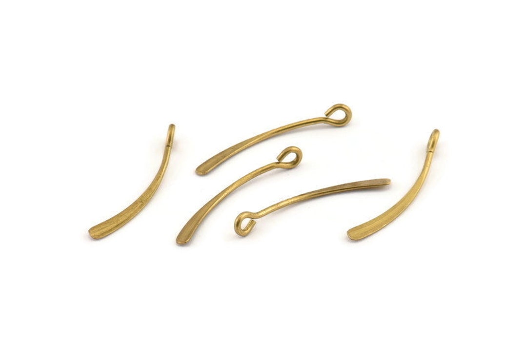 Paddle Eye Pins, 20 Raw Brass Paddle Eye Pins With 1 Loop (25x1mm ...