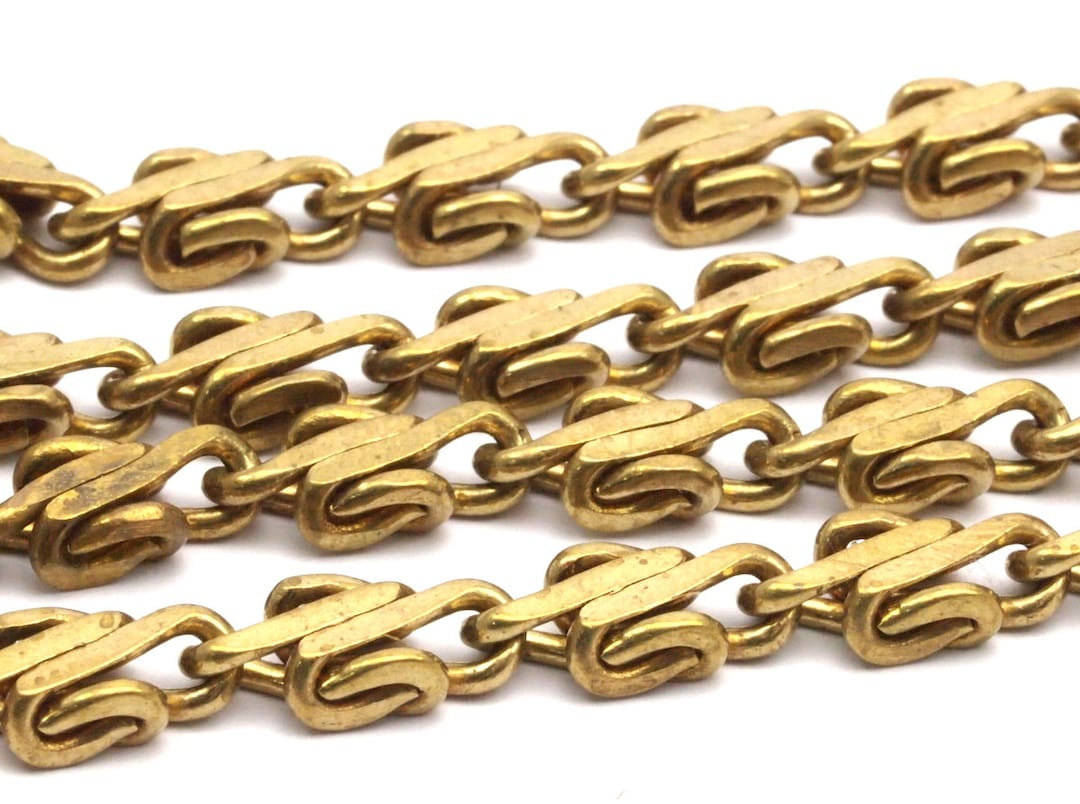 Link Chain, Faceted Chain, Brass Chain, 2 M Faceted Raw Brass Chain ...