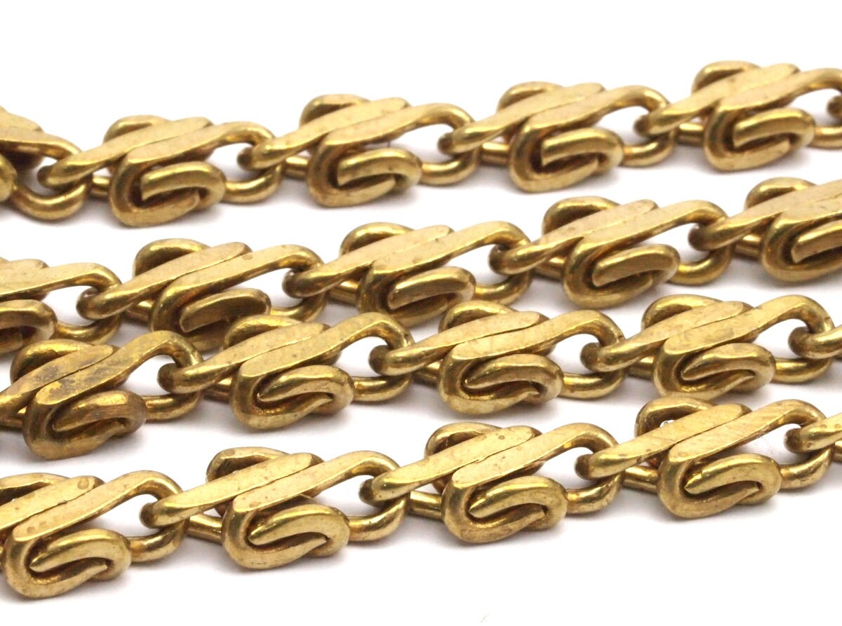 Link Chain, Faceted Chain, Brass Chain, 2 M Faceted Raw Brass Chain ...