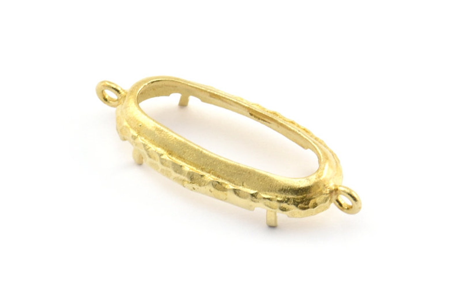 Brass Oval Setting, 4 Raw Brass Oval Settings With 2 Loops and 1 Pad ...
