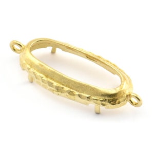 Brass Oval Setting, 4 Raw Brass Oval Settings With 2 Loops and 1 Pad ...