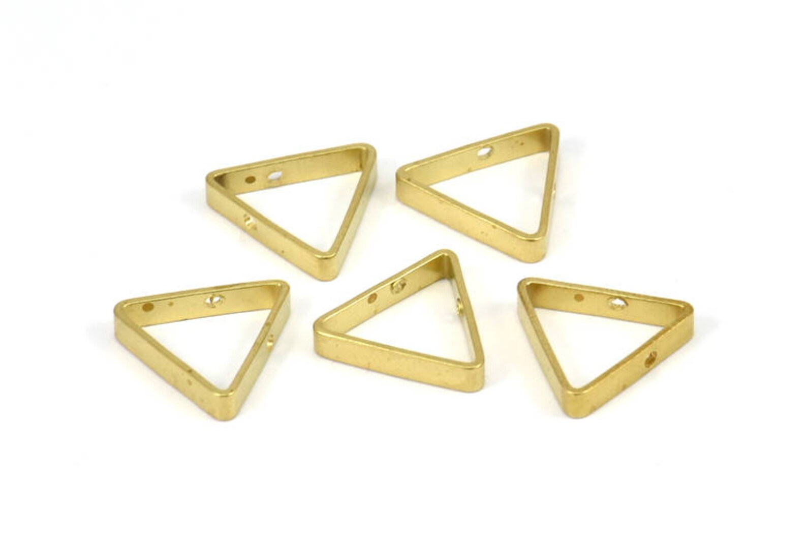 Brass Triangle Charm 12 Raw Brass Triangles With 2 Holes | Etsy
