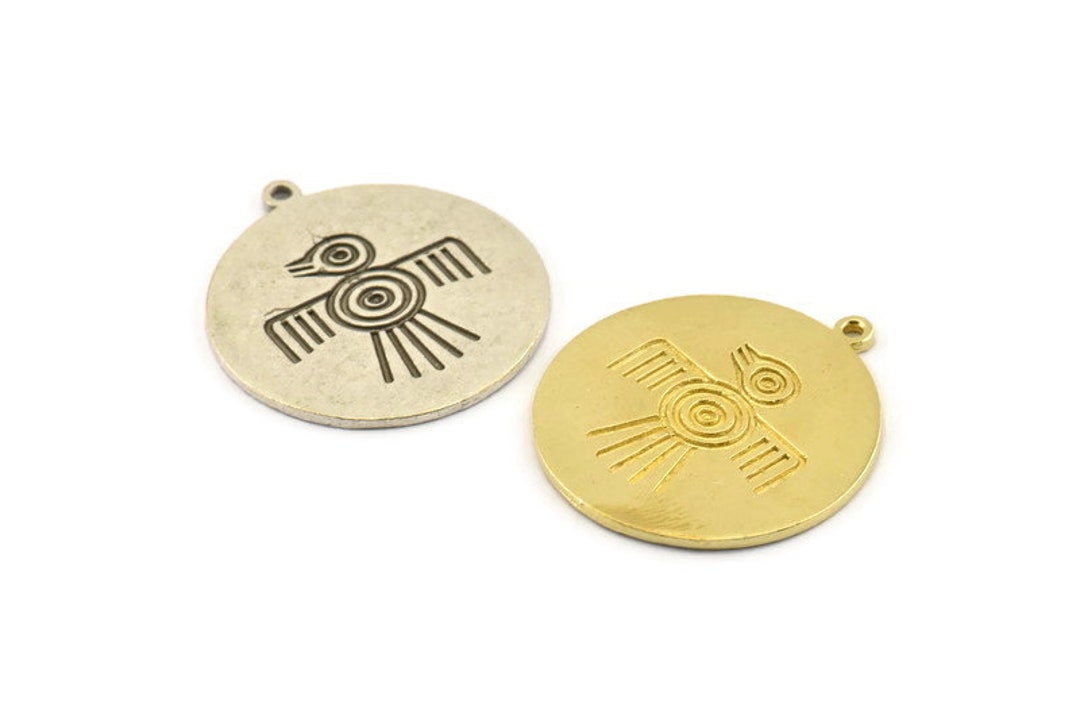 Maya Anhänger, Maya Silbercharme, Mayan Charm, Messing, Maya ...