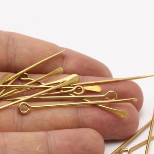 Paddle Eye Pins, 12 Raw Brass Paddle Eye Pins Customized Size (20-25-30 ...
