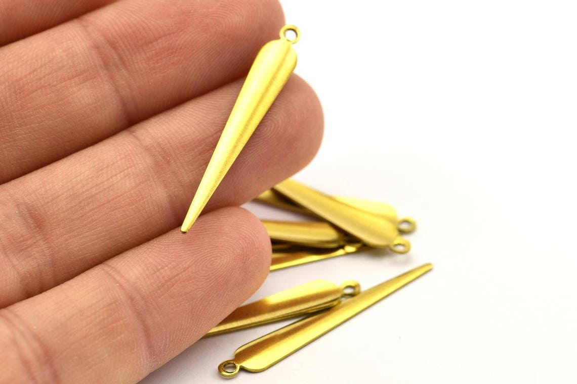 Brass Spike Charms 100 Raw Brass Spike Charms 32x5mm Brs | Etsy