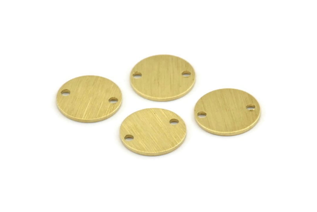 Brass Round Tag, 24 Textured Raw Brass Round Tags With 2 Holes ...
