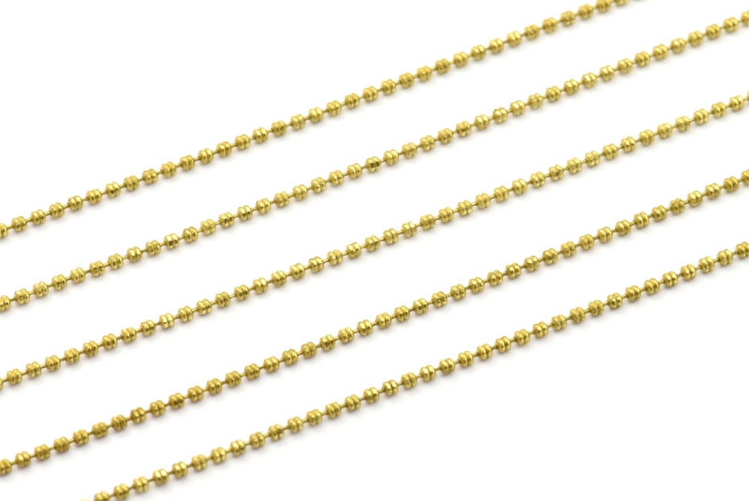 Raw Brass Chain, 20 Meters - 66 Feet (1.3mm) Solid Brass Chain - Brs 9 ...