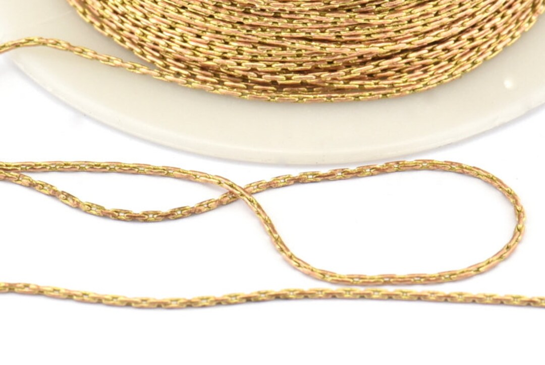 Brass Snake Chain, 5m-10m-20m-50m-90m Raw Brass Snake Chain (0.80mm ...