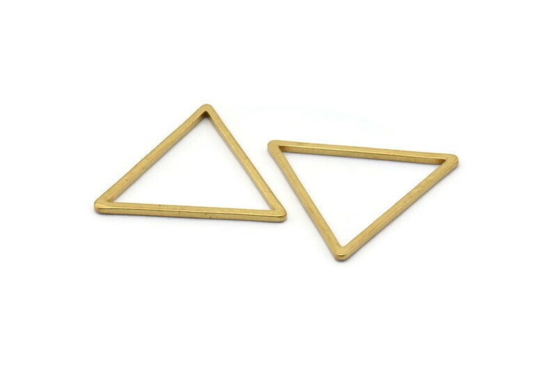 Brass Triangle Charm, 25 Raw Brass Open Triangle Ring Charms (27x1.2mm ...