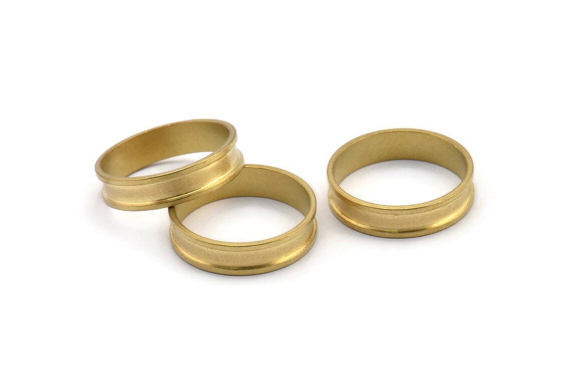 Brass Channel Ring 10 Raw Brass Channel Ring Settings glue - Etsy