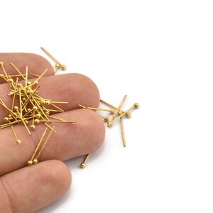 Gold Ball Pin, 200 Gold Tone Brass Ball Head Pins, Findings (16mm ...