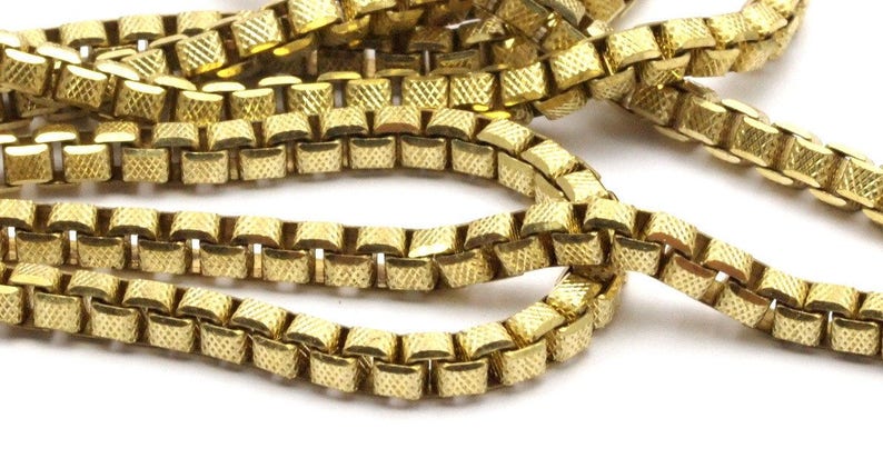 Link Cube Chain 2m Raw Brass Cube Chain 3.1mm Bs 1374 - Etsy
