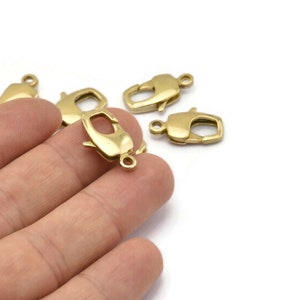 Brass Parrot Clasp, 10 Raw Brass Huge Lobster Claw Clasp 19.7x9.8mm Bs ...