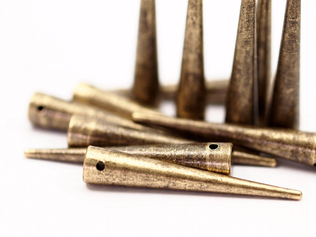 Antique Brass Spike 5 Antique Brass Spike Pendant 40x7mm | Etsy