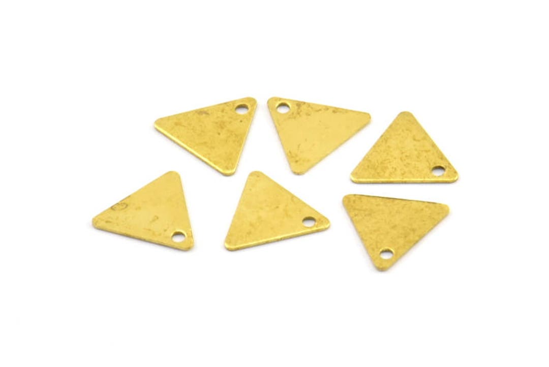 Raw Brass Triangle, 50 Raw Brass Triangle Charms With 1 Hole 9x10mm Brs ...