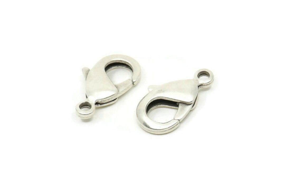 Silver Parrot Clasp, 6 Antique Silver Plated Brass Lobster Claw Clasps ...