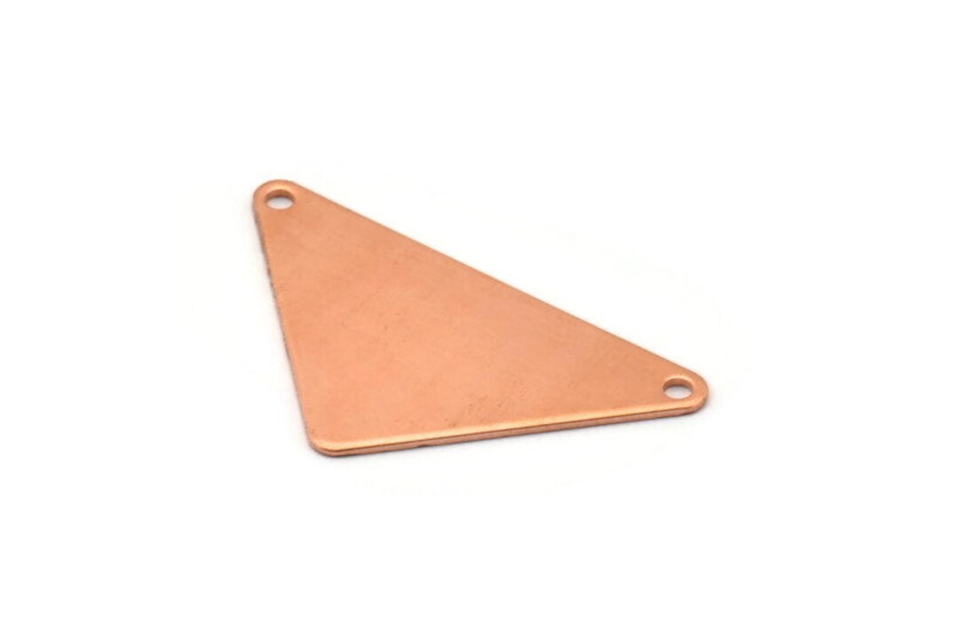 Copper Triangle Blank, 4 Raw Copper Triangle Blanks With 2 Holes ...