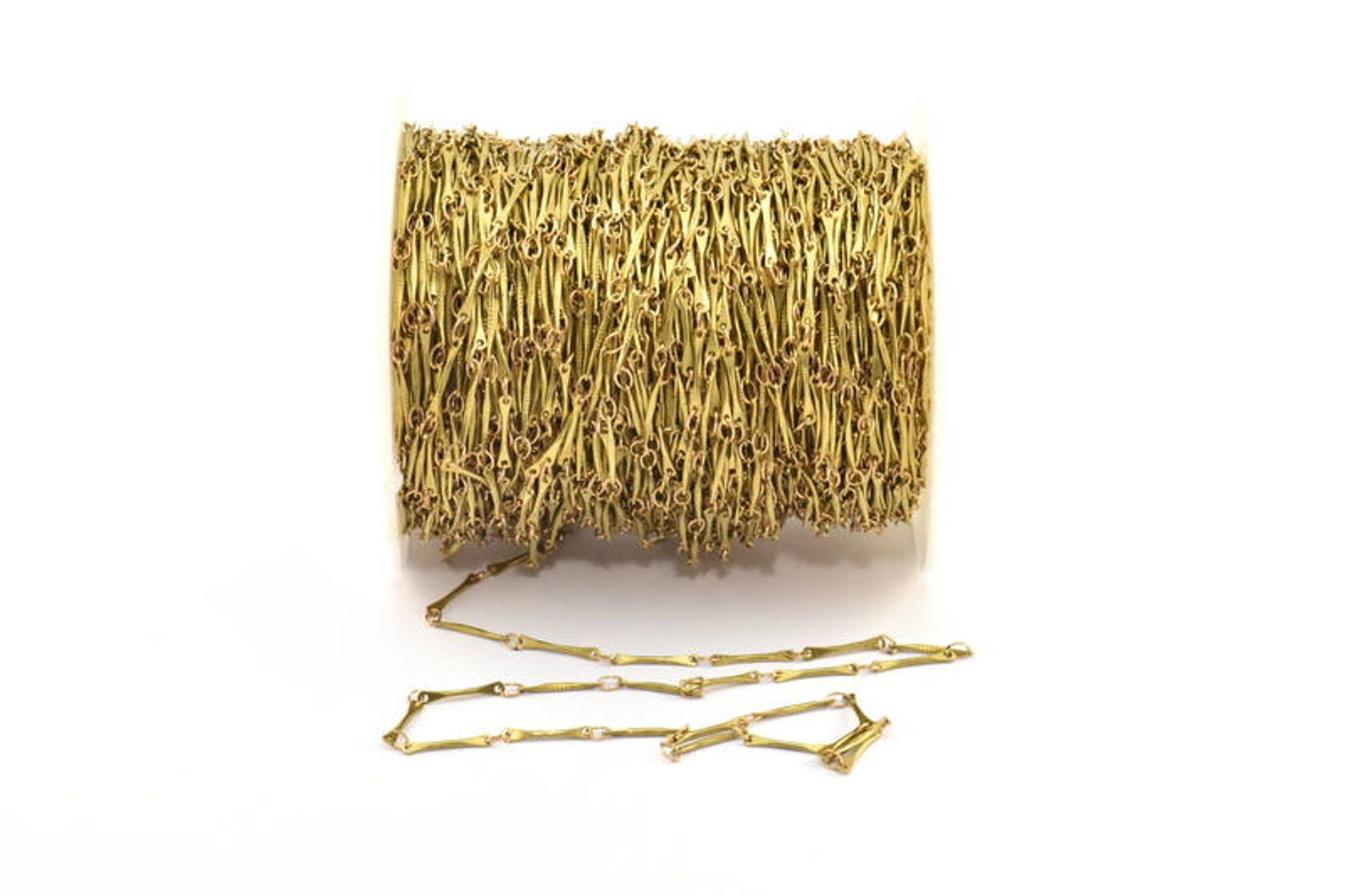 Link Chain 2 M Raw Brass Soldered Bar Link Chain 12x1mm | Etsy