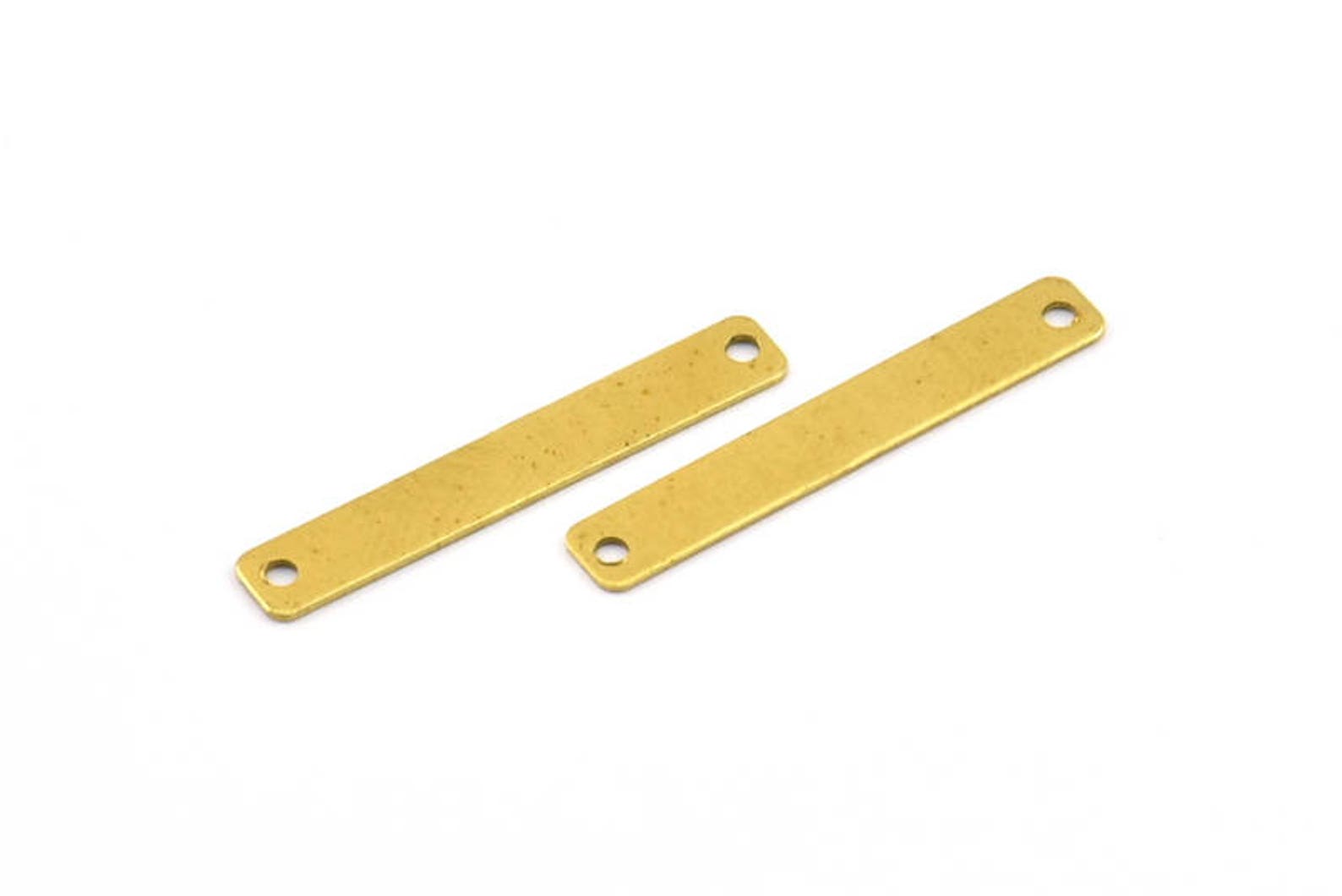 Brass Rectangle Bar 50 Raw Brass Rectangle Connectors With 2 | Etsy