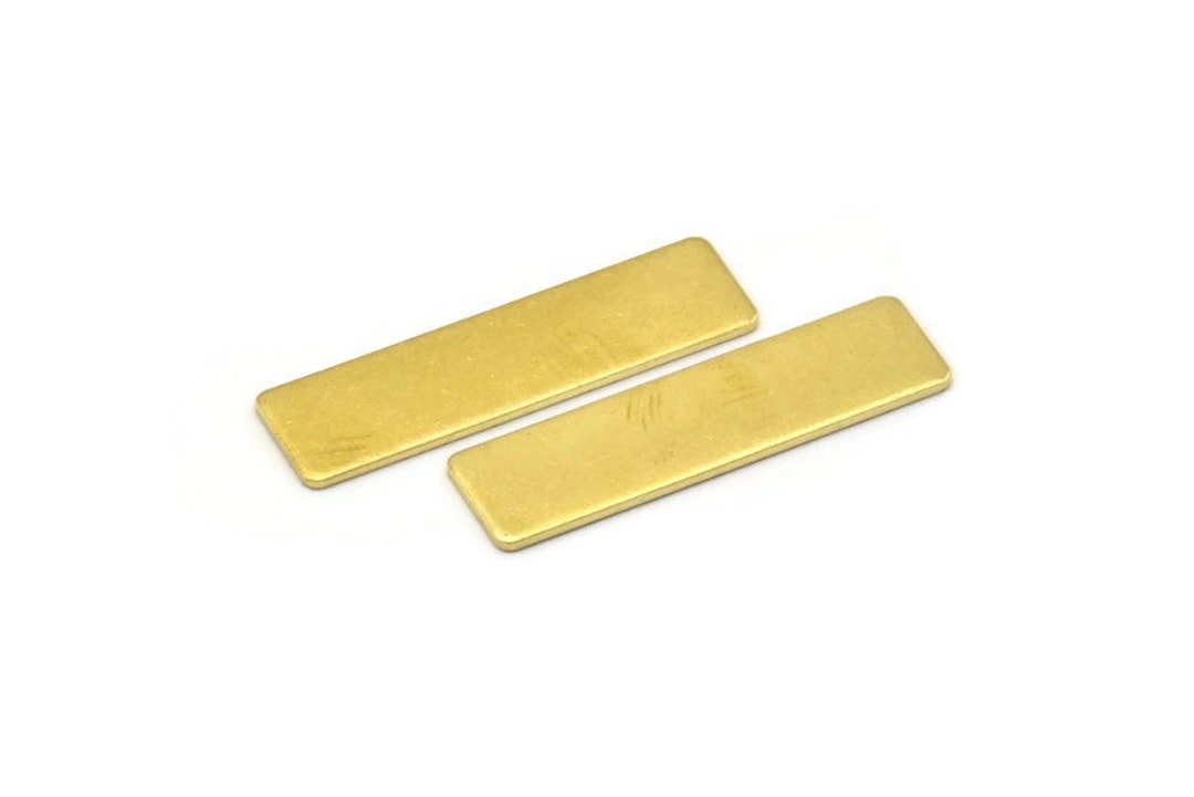 Brass Rectangle Bar, 24 Raw Brass Rectangle Stamping Blanks (30x8x0 ...