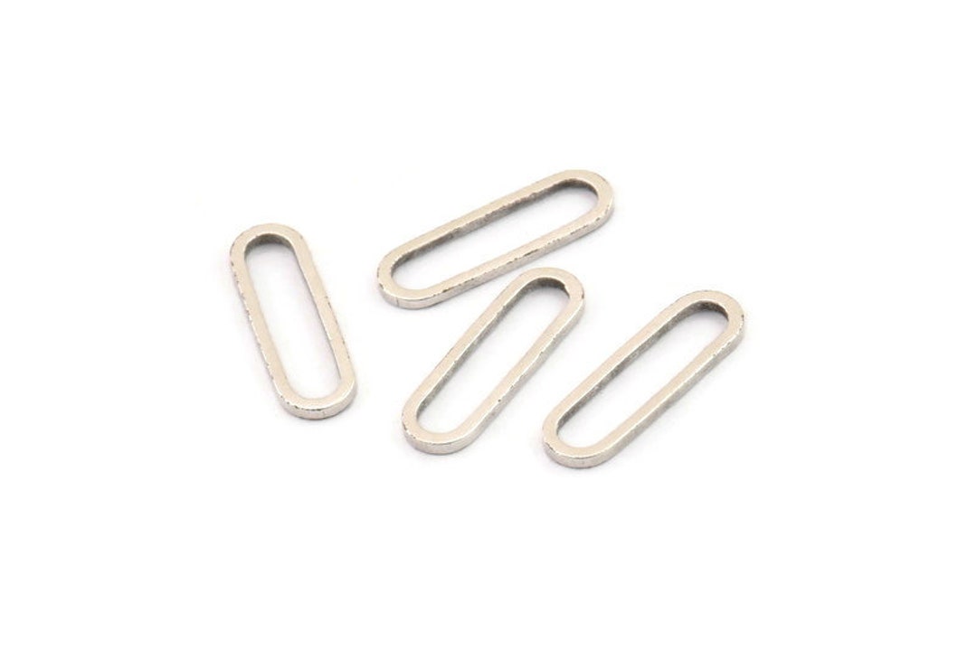 Silver Oval Connector, 24 Antique Silver Plated Brass Oval Connectors ...