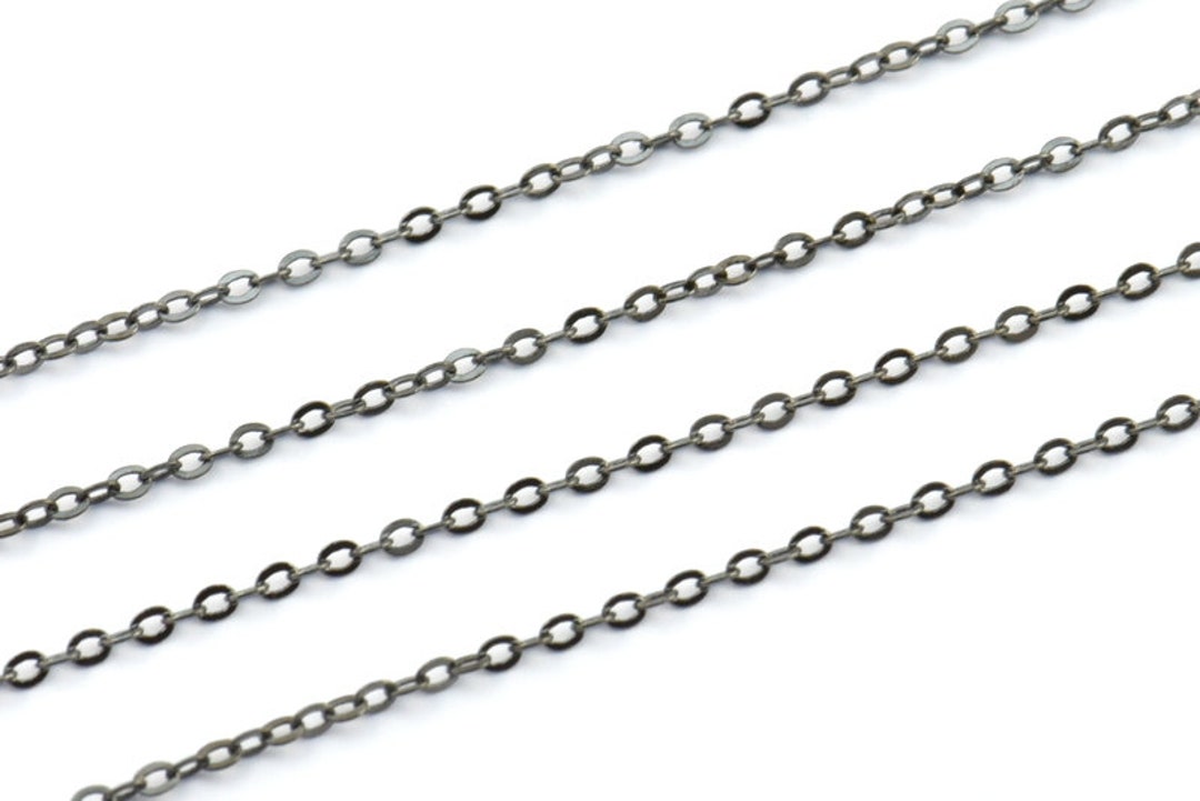 Gunmetal Chain, Cable Chain, 10 Meters - 33 Feet (1.5x2mm) Gunmetal ...