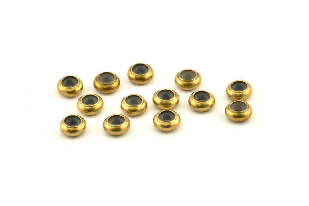 Brass Bead Keeper, 12 Raw Brass Bead Keeper, Silicone and Brass ...