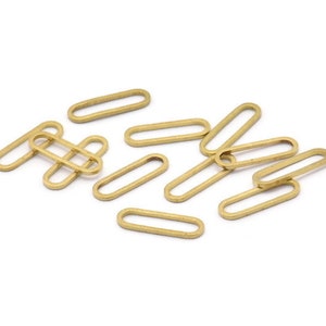 Brass Oval Connector, 100 Raw Brass Oval Connectors, Charms, Findings ...