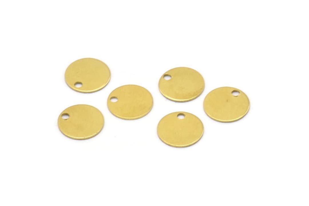 Brass Round Tag, 250 Raw Brass Round Tags With 1 Hole, Charms, Findings ...